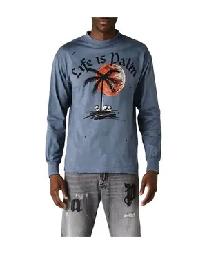Palm Angels Gfraphic-print Garment-dyed Sweatshirt