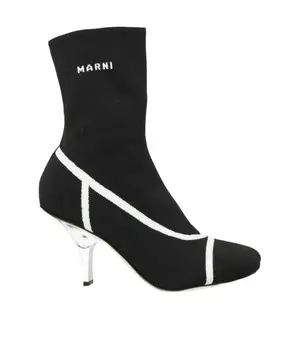 Marni Two-tone Knit Sock Boots - Black