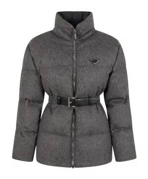 Prada Loden Down Jacket With Logo