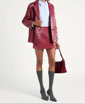 MAXCO. Max&co. Flared Coated Effect Mini Skirt