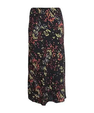 MAXCO. Floral Print Crepe Midi Skirt