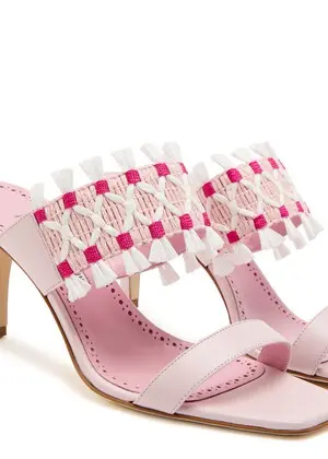 Manolo Blahnik Embroidered Mules