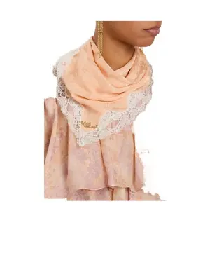 Chloé Romantic Lace-trimmed Silk-jacquard Scarf