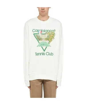 Casablanca Logo Round-neck Sweater - White