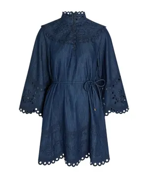 Zimmermann Denim Lace Dress - Blue