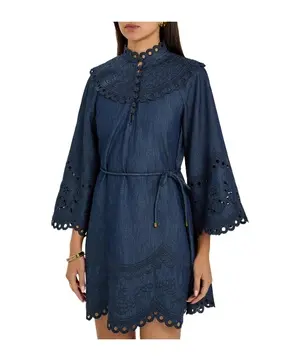 Zimmermann Denim Lace Dress