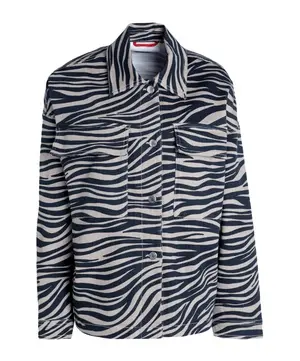MAXCO. Max&co. Zebra Print Denim Jacket