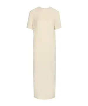 Khaite Bouclé Midi Dress - Nude