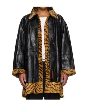 Martine Rose Leather Coat - Black