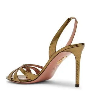 AQUAZZURA Metallic Crocodile-effect Sandals