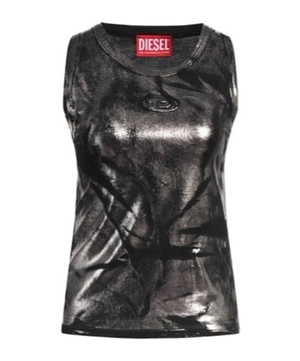 DIESEL® Sleeveless Two-tone Top With Logo