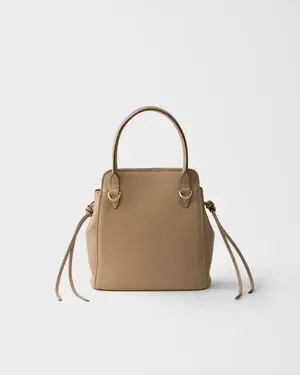 Prada Carry Mini Leather Handbag - Sand Beige