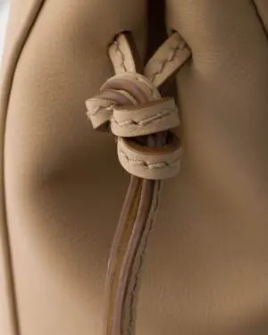 Prada Carry Mini Leather Handbag - Sand Beige