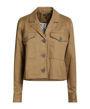 Rag & Bone Solid Lapel Long Sleeve Jacket - Brown