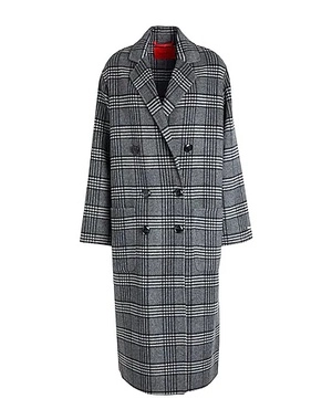 MAXCO. Max&co. Plaid Double-breasted Coat - Gray