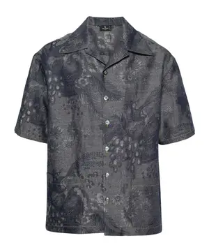 Etro Etro Graphic Printed Short-Sleeved Shirt Black