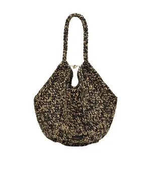 Khaite Lotus Medium Raffia Tote Bag - Black
