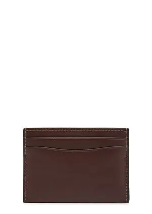 COACH Solid Color Leather Card Holder