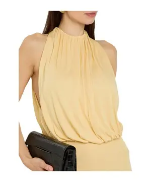 TOTEME Gathered Jersey Maxi Dress - Nude