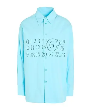 MAISON MARGIELA Solid Color Printed Shirt - Blue