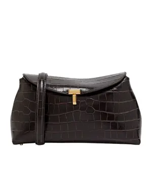 TOTEME Croc Effect Leather Clutch With T-buckle