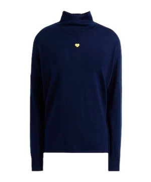 MAXCO. Max&co. Wool Knit Mock Neck Long Sleeve Sweater With Appliqu - Black