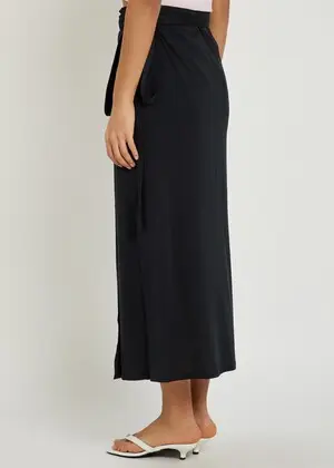 TOTEME Cotton And Silk-blend Midi Wrap Skirt