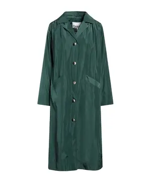 GANNI Plain Colour Full-length Jacket - Green