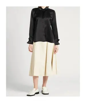 Max Mara Long Sleeve Shirt With Cufflink Cuffs - Black