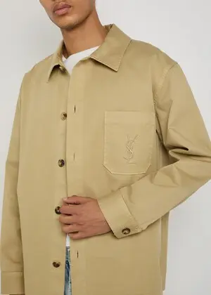 Saint Laurent Logo-embroidered Twill Overshirt