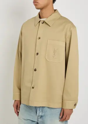 Saint Laurent Logo-embroidered Twill Overshirt