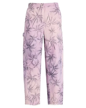 MAXCO. High-waisted Casual Pants With Hawaiian Print - Pink