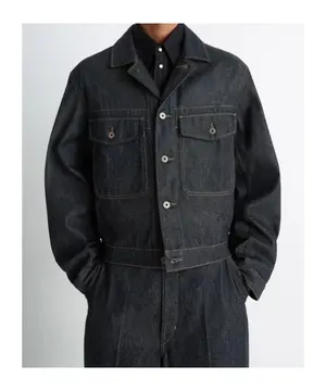 LEMAIRE Long-sleeved Buttoned Denim Jacket