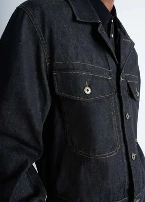 LEMAIRE Long-sleeved Buttoned Denim Jacket