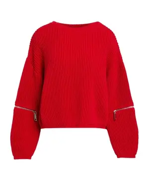 MAXCO. Long Sleeve Crew Neck Sweater - Red