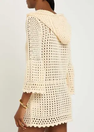 Isabel Marant Étoile Crochet Knit Hooded Cotton Blend Dress