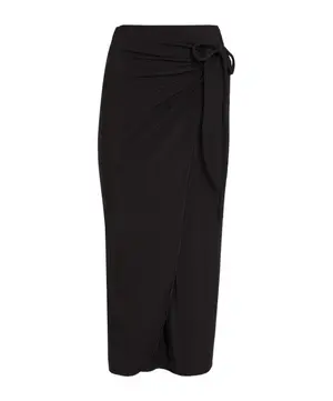 Max Mara Jersey Midi Wrap Skirt - Black