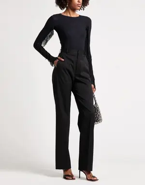 MAISON MARGIELA Plain Color Stretch Long Sleeve Tassel Jumpsuit
