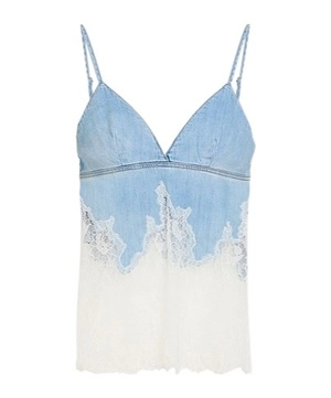 DIESEL® Lace Denim Sleeveless Top - Blue