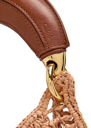 Chloé Summer Banana Logo Raffia Shoulder Bag