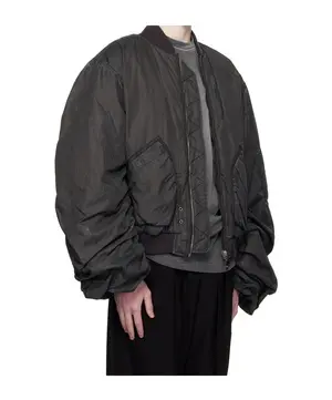 We11Done Gathered-effect Bomber Jacket