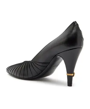 Versace 90 Pintuck Leather Pumps - Black