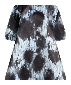 Marni Short Sleeves Flared Dress - Black