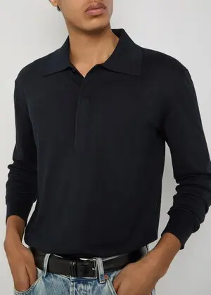 Saint Laurent Silk And Cotton-blend Polo Shirt