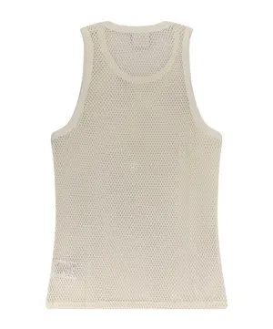 COURREGES Courrèges Logo Embroidered Straight Hem Mesh Top - Nude