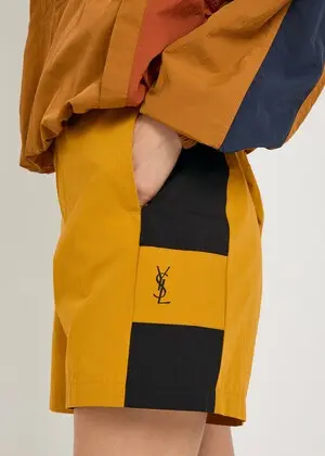 Saint Laurent Logo Panelled Cotton Shorts