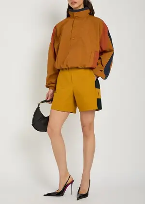 Saint Laurent Logo Panelled Cotton Shorts