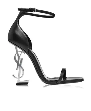 Saint Laurent Opyum High-heeled Sandals With Logo Detail - Black