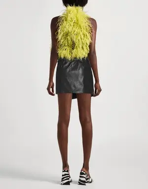 DIESEL® Stylish Versatile Solid Color Leather Skirt