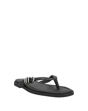 Rag & Bone Leather Thong Sandals With Buckle Detail